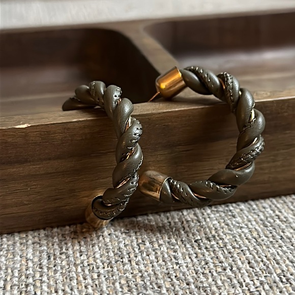 Zara | Jewelry | Zara Faux Leather Hoops | Poshmark